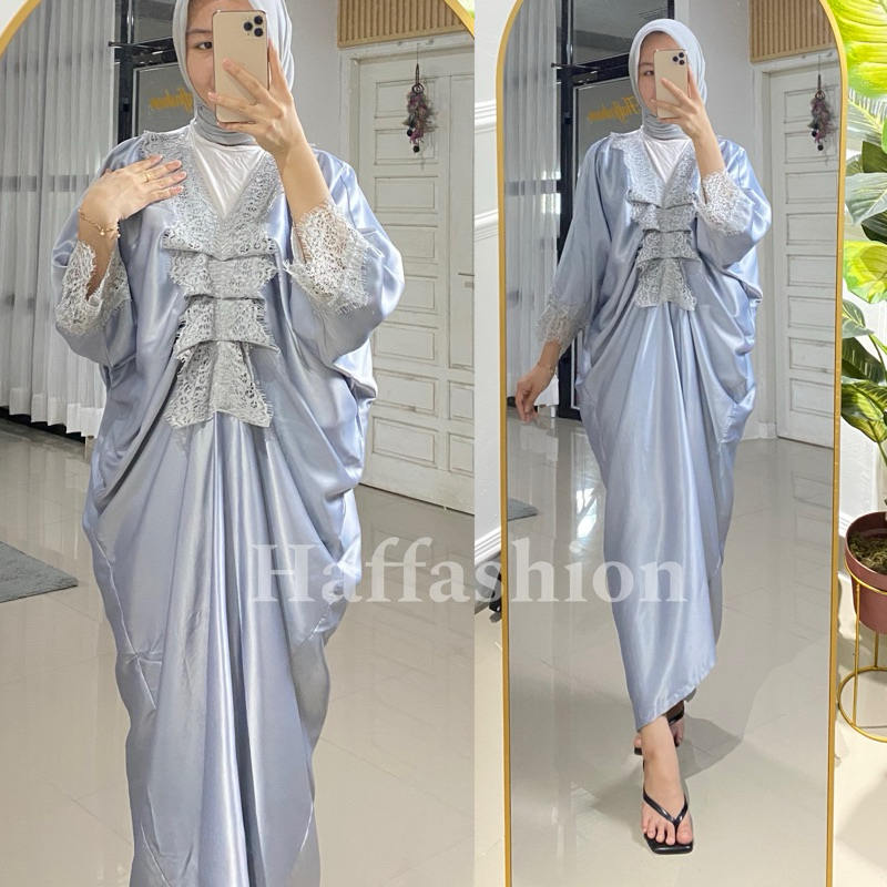Jual Syamira Kaftan renda Silk Premium Kaftan lebaran/raya dress kondangan wisuda dan pesta ...