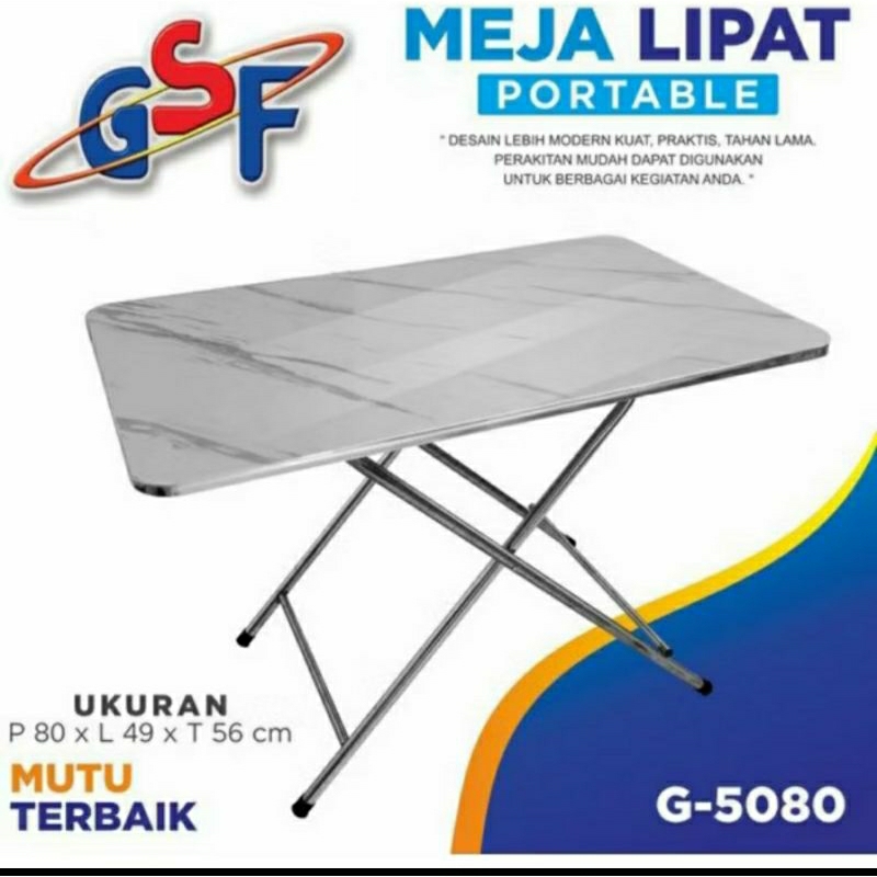 Jual Meja Lipat Portable GSF G 5080 Praktis Kokoh Kaki X Alumunium Meja MDF Anti Air | Shopee ...