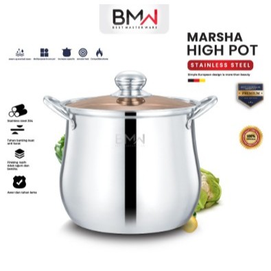 Jual BWI - Panci Gentong Aladin Drum Soup Pot Tutup Kaca Tebal 22cm ...