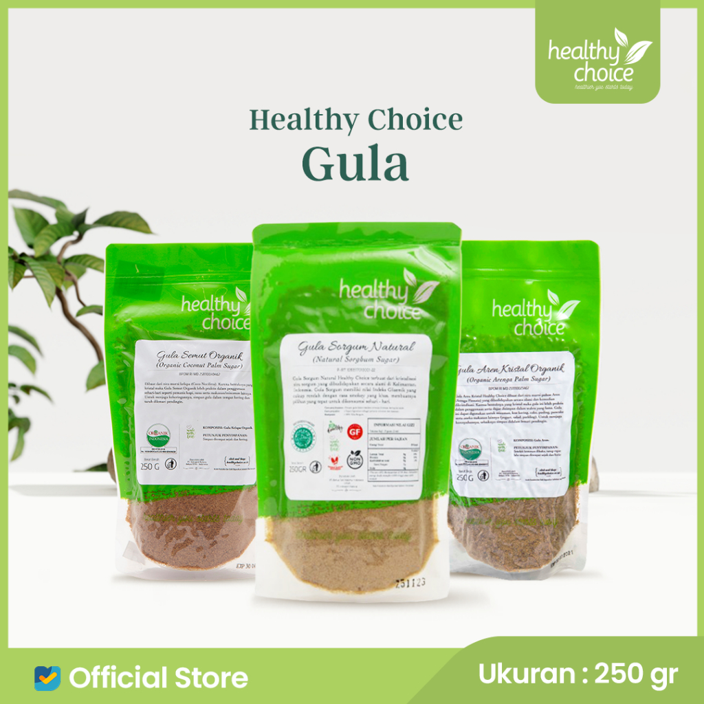 Jual Healthy Choice Gula 250 gr ( Gula Kristal Sorgum, Gula Aren ...