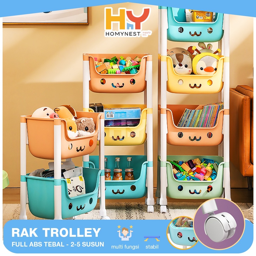 Jual HOMYNEST Rak Troli Susun Roda Dorong Serbaguna Rak Penyimpanan ...