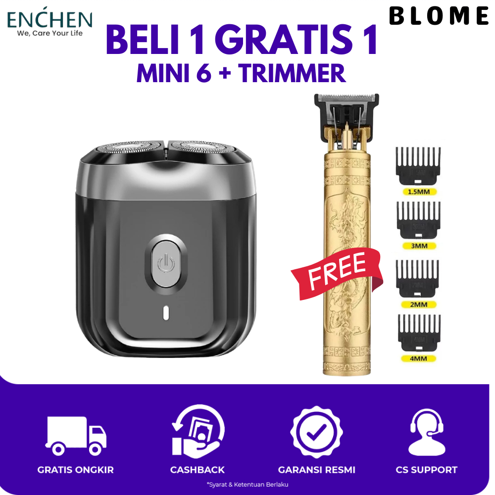 Jual (BUY 1 GET 1) ENCHEN Paket Kombo Mini 6 + Beardo 2 Alat Cukur ...