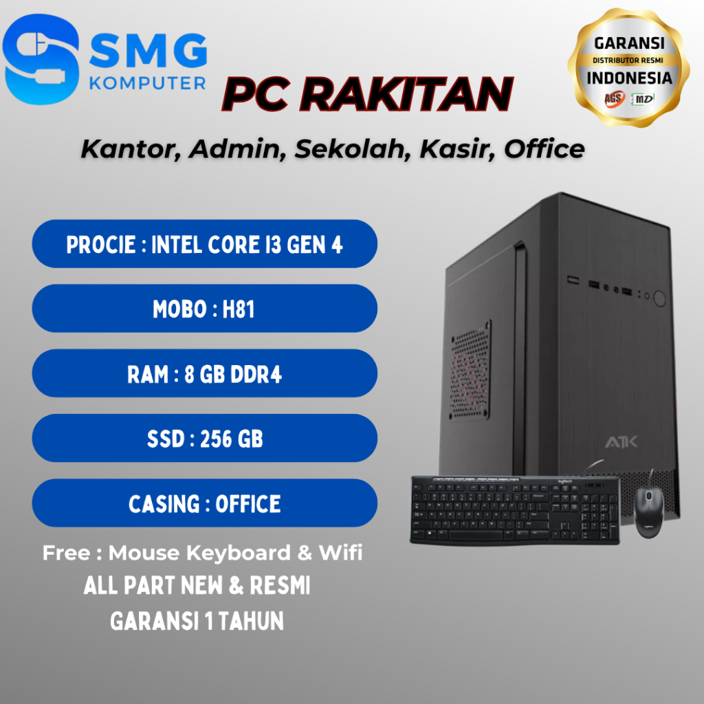 Jual PC Only Rakitan Core i3 Gen 10, Core i3 Gen 4, Core i5 Gen 4|| Untuk Office, Kantor, Admin ...