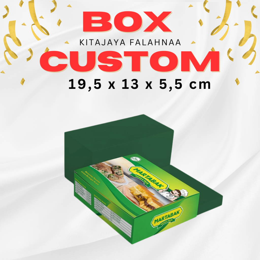Jual (FREE DESAIN) CUSTOM BOX MARTABAK 19,5x13x5,5 | Shopee Indonesia