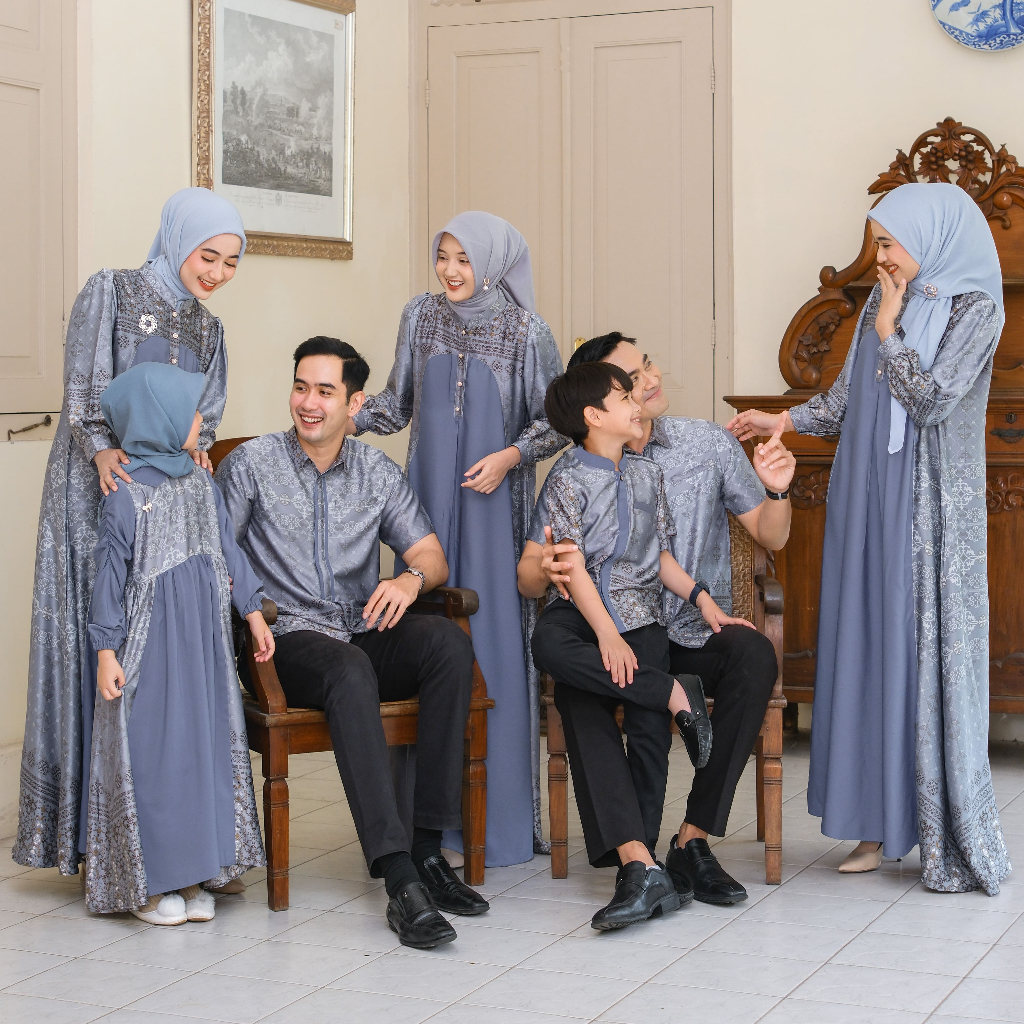 Jual Ventedaily - Haiba Family Sarimbit Lebaran 2025 Baju Couple Keluarga Gamis Kemeja Terbaru ...