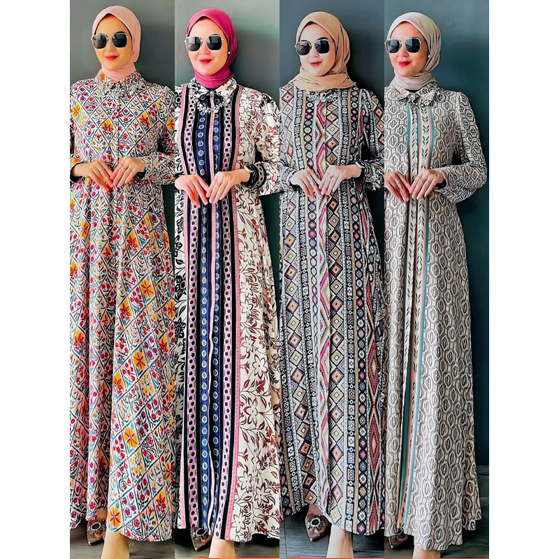 Jual Jelita dress wanita motif etnik - adem & tidak nerawang, cocok untuk santai & kondangan ...