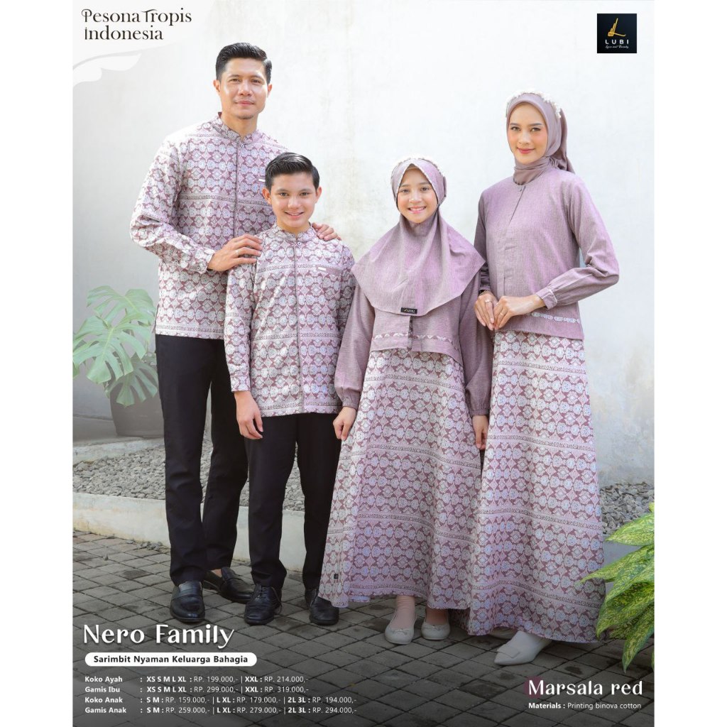 Jual SARIMBIT LUBI 2025 TERBARU PREMIUM NERO FAMILY WARNA MARSALA RED ...