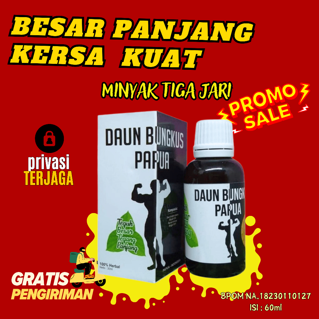 Jual DAUN BUNGKUS Pembesarpennis Tiga Jari Obat Tradisional papua 30ML ...