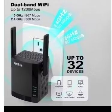 Jual Netis E3 AC1200 Wireless WiFi Range Extender Repeater Dual Band ...