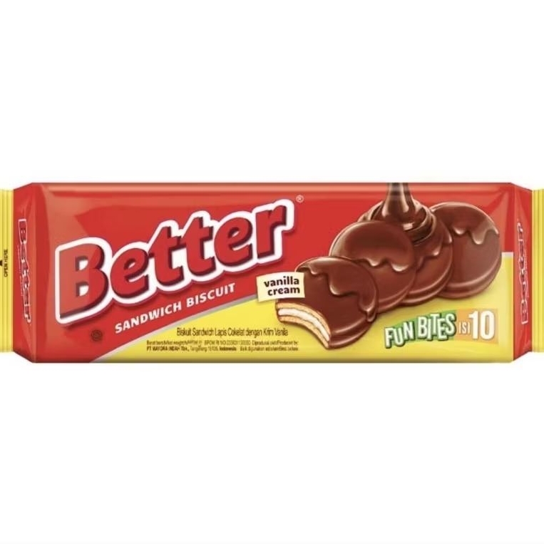 Jual Better Biskuit Sandwich Fun Bites Krim Vanila 100 g | Shopee Indonesia