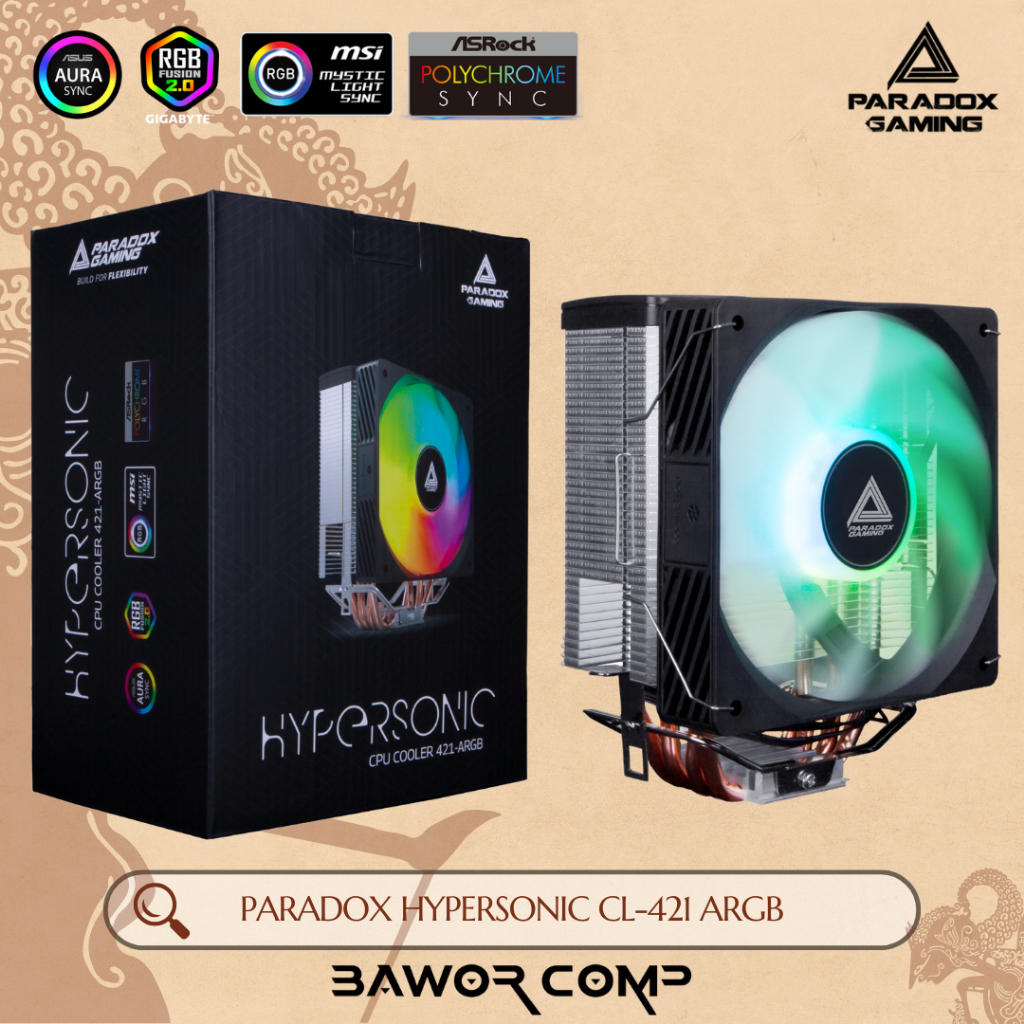 Jual Paradox Gaming Hypersonic CL-421 ARGB Black 120mm | HSF CPU Cooler ...