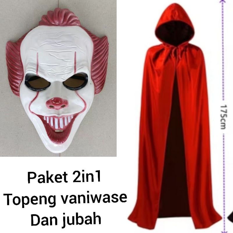 Jual set 2in1 topeng+jubah kostum hallowen dewasa | Shopee Indonesia