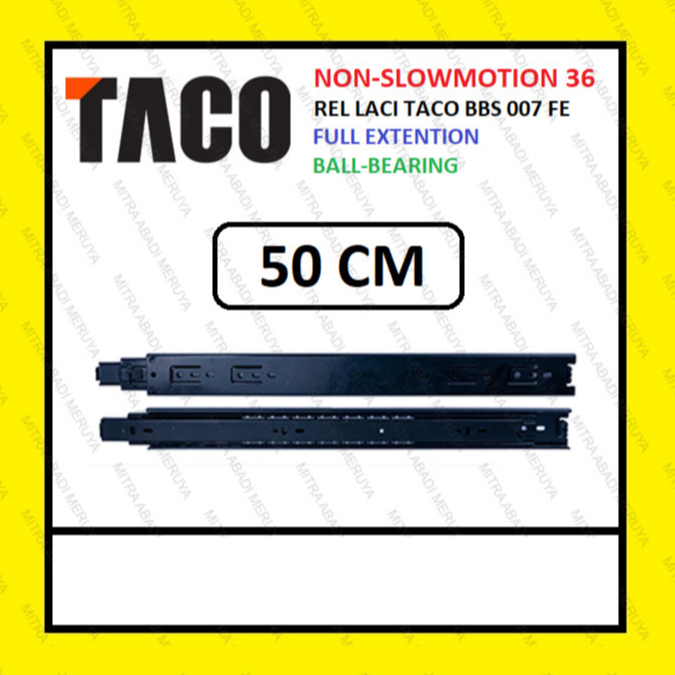 Jual Rel Laci TACO 36mm - 50cm Rel Laci Dobel Full Extension | Shopee ...