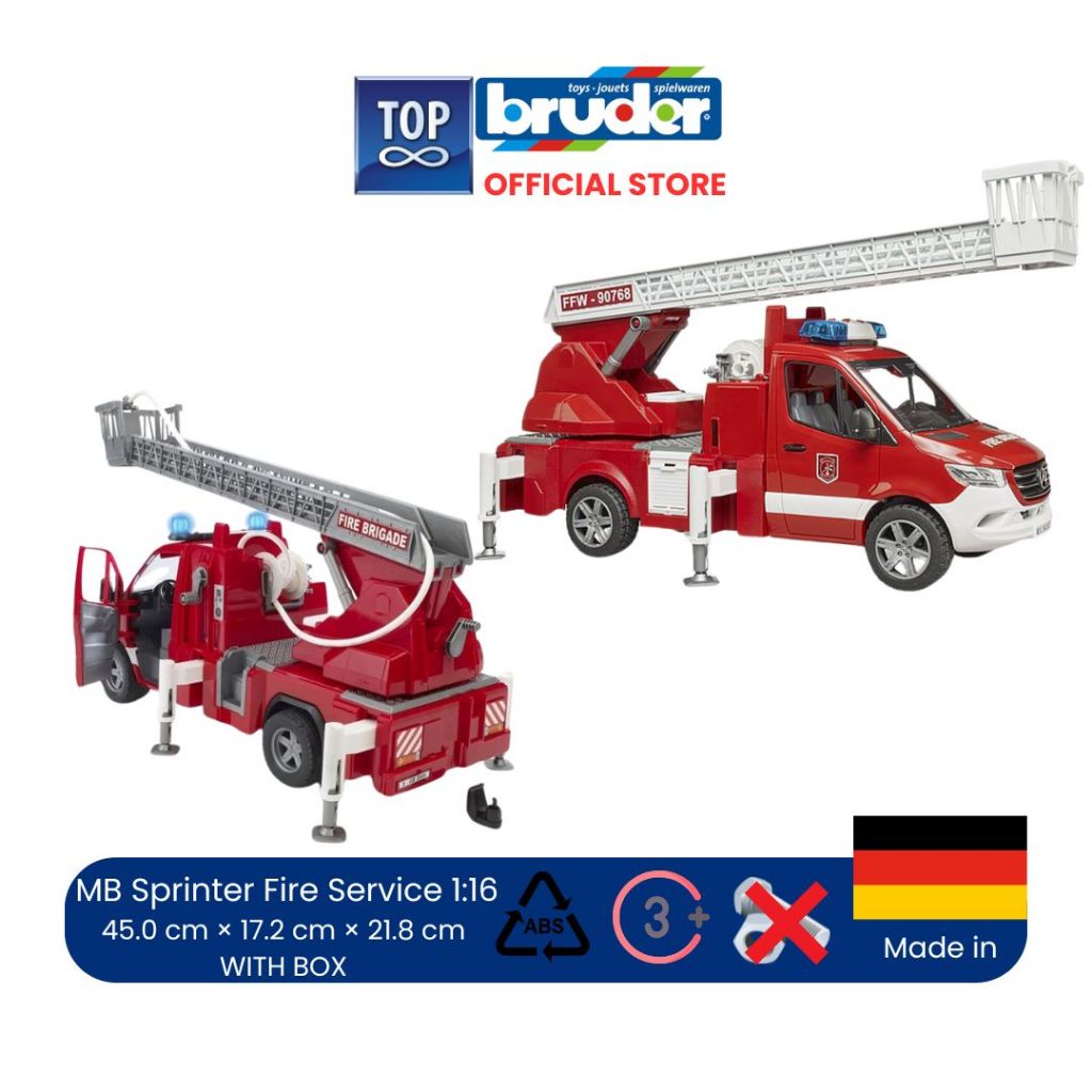 Jual Bruder 2673 MB Sprinter Fire Service with Turntable Ladder Pump ...