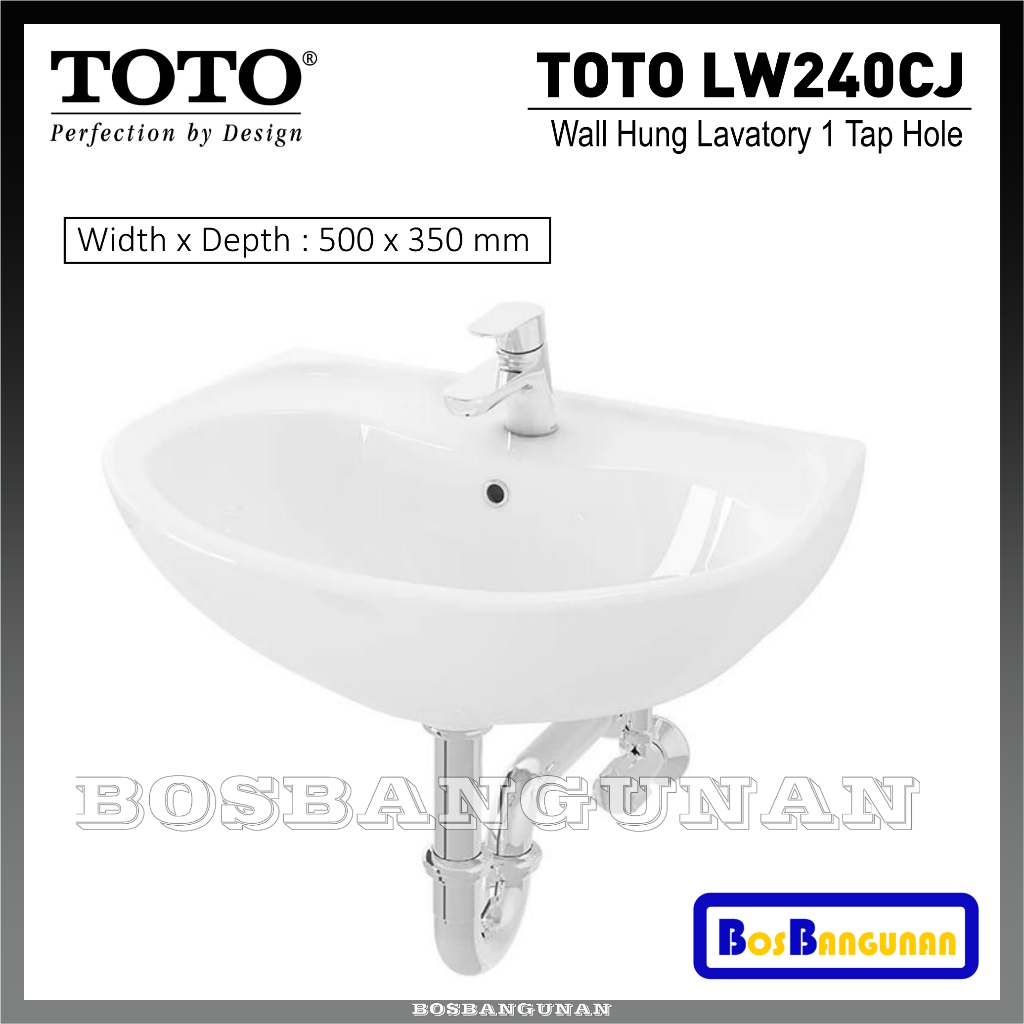 Jual Wastafel TOTO LW 240 CJ / Wall Hung Lavatory TOTO LW240CJ / Wastafel Gantung TOTO LW240CJ ...