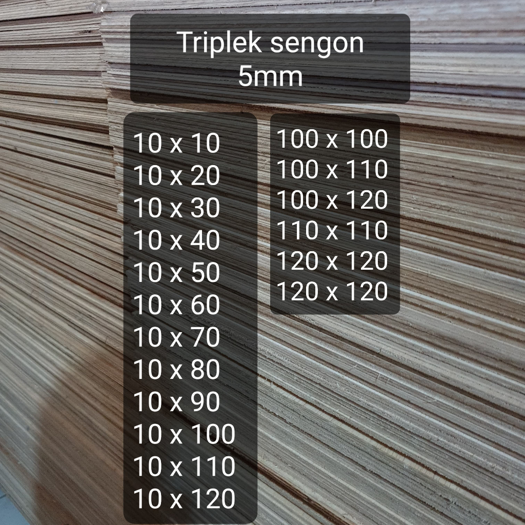 Jual Triplek custom sengon 5mm plywood multiplek halus 2 sisi | Shopee ...