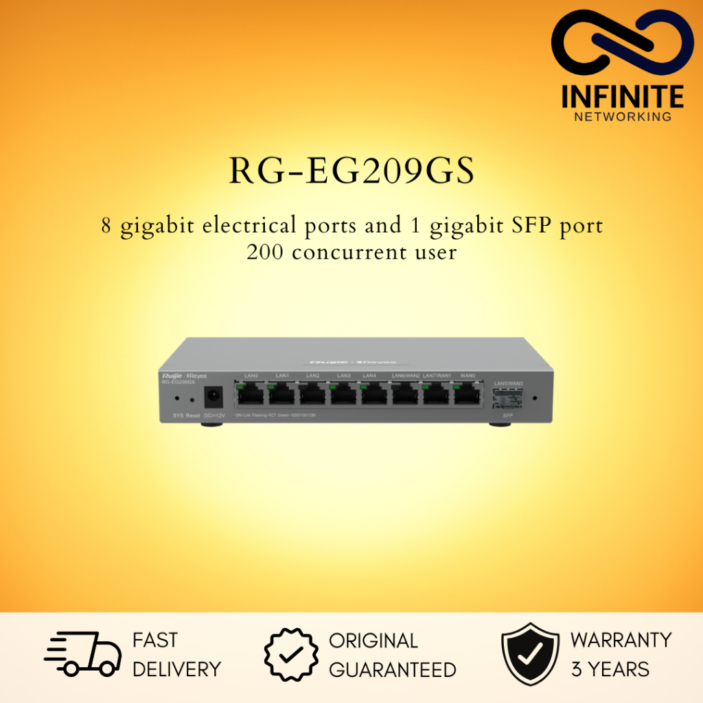 Jual RUIJIE REYEE RG-EG209GS 9-Port Gigabit Cloud Managed SFP Router ...