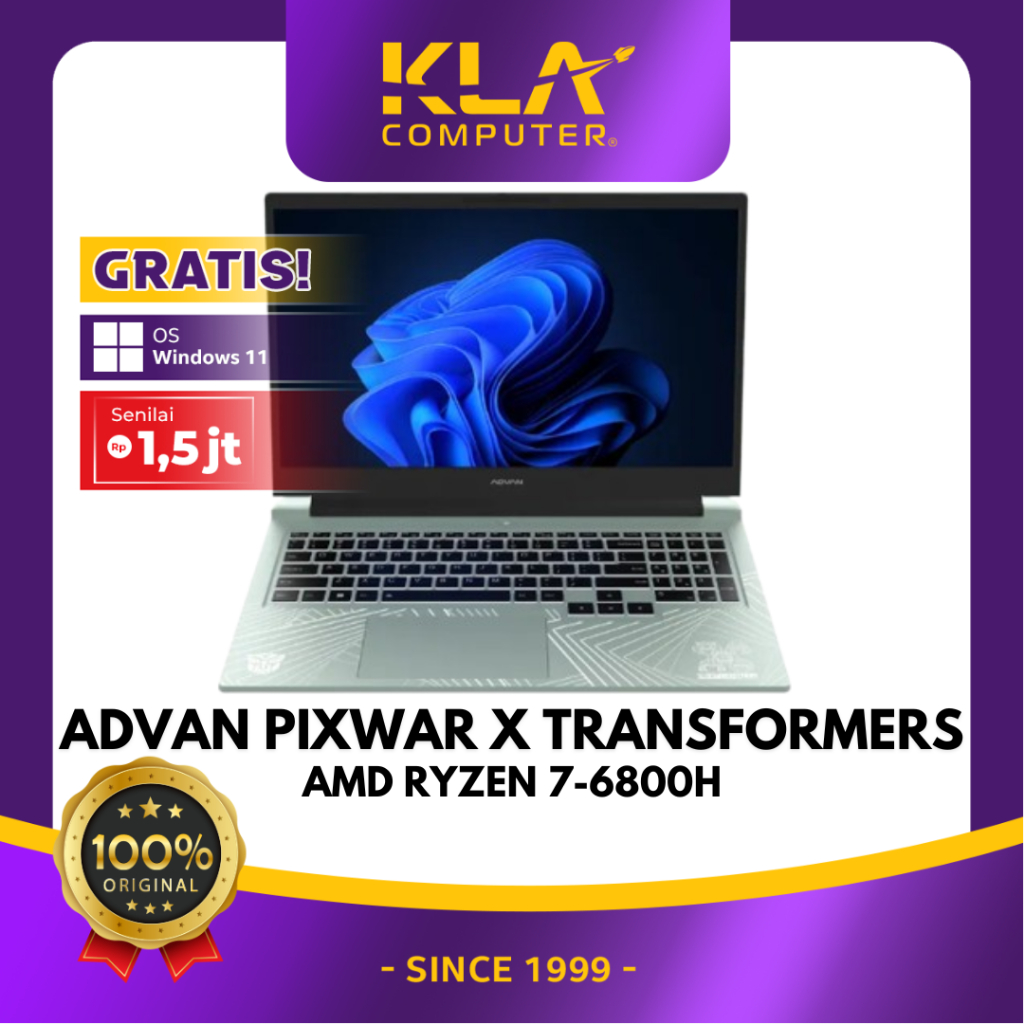 Jual Laptop ADVAN Gaming Pixwar AMD Ryzen 7 6800H 16GB 512GB SSD 15.6 ...