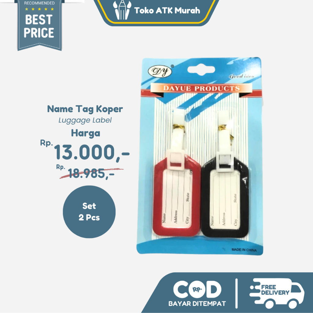 Jual Name Tag Koper Luggage Label Nama Plastik Travel 2 in One | Shopee ...