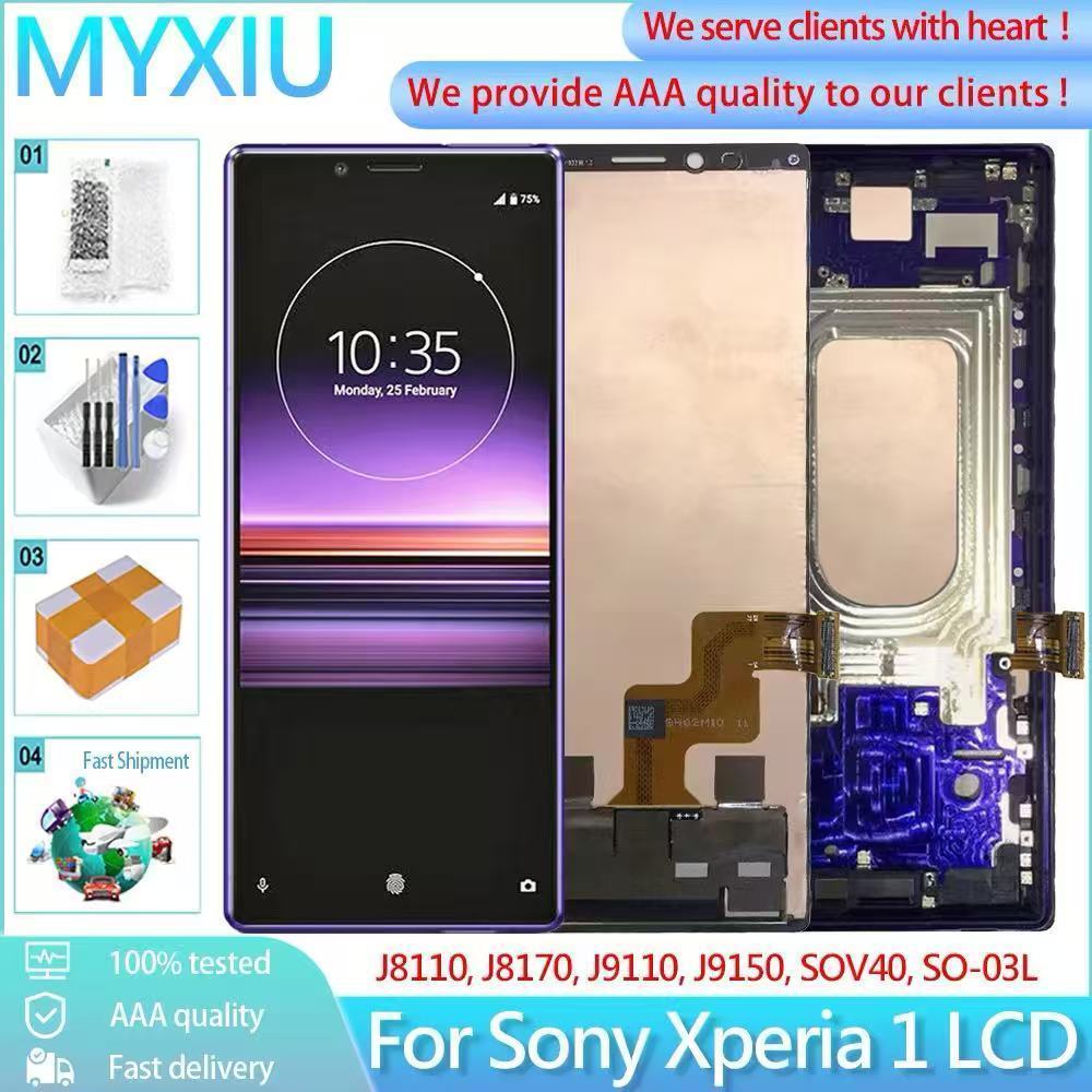 Jual Original For Sony Xperia 1 Lcd Display Screen+Touch glass Digitizer Frame x1 full J8110 ...