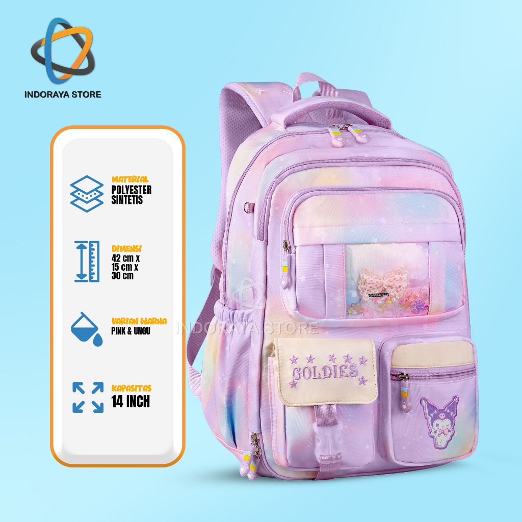 Jual Nina - Tas Ransel Sekolah Anak Perempuan Kulkas Import Anti Air Waterproof Tas Anak Kulkas ...