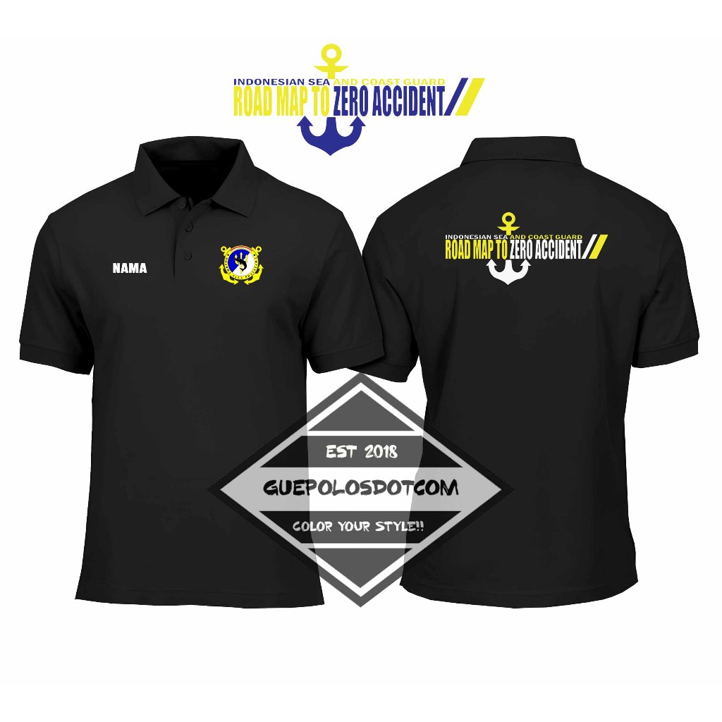 Jual POLOSHIRT BERKERAH INDONESIA SEA AND COAST GUARD ROAD MAP ZERO ...