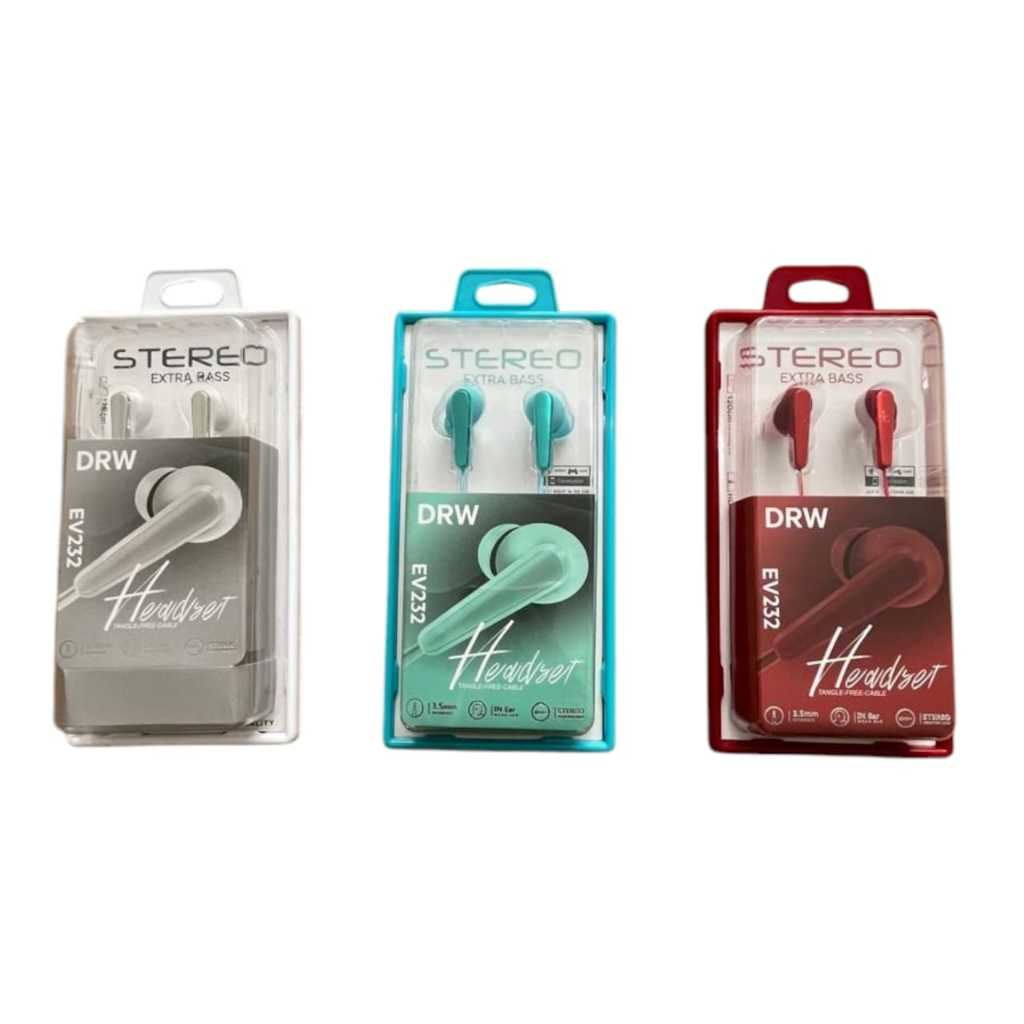 Jual Headset Stereo Extra Bass DRW EV2322 | QUALITY PREMIUM | Shopee Indonesia