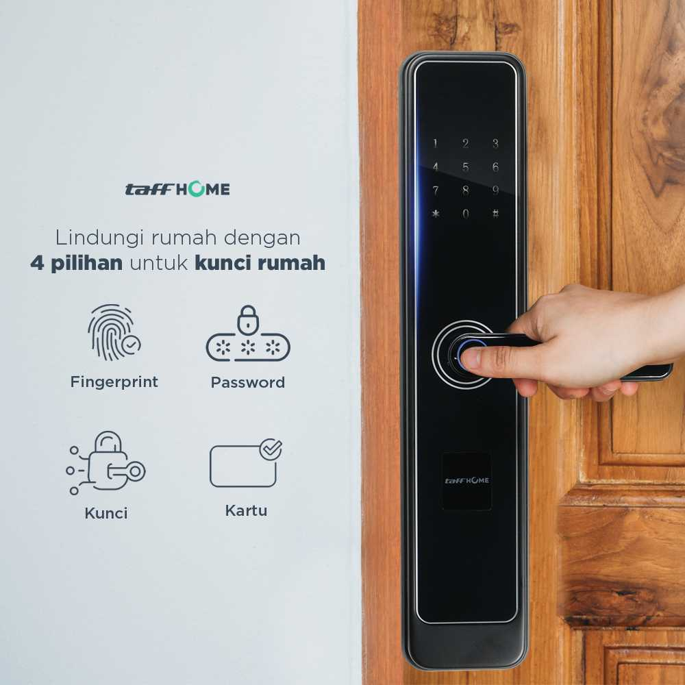 Jual Smart Door Lock / Gagang Pintu Pintar Untuk Hotel, Villa, Rumah Fingerprint Password Card ...