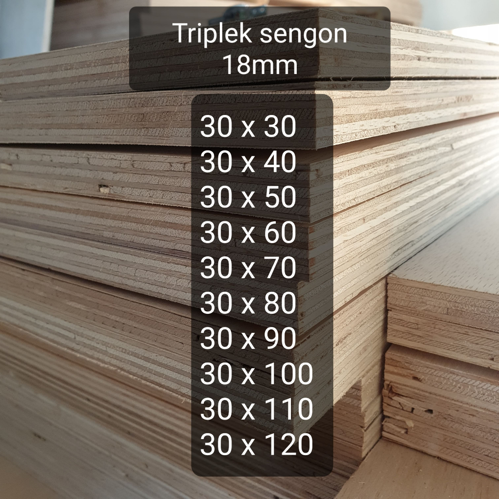 Jual Triplek custom sengon 18mm plywood multiplek halus 2 sisi lebar 30 ...