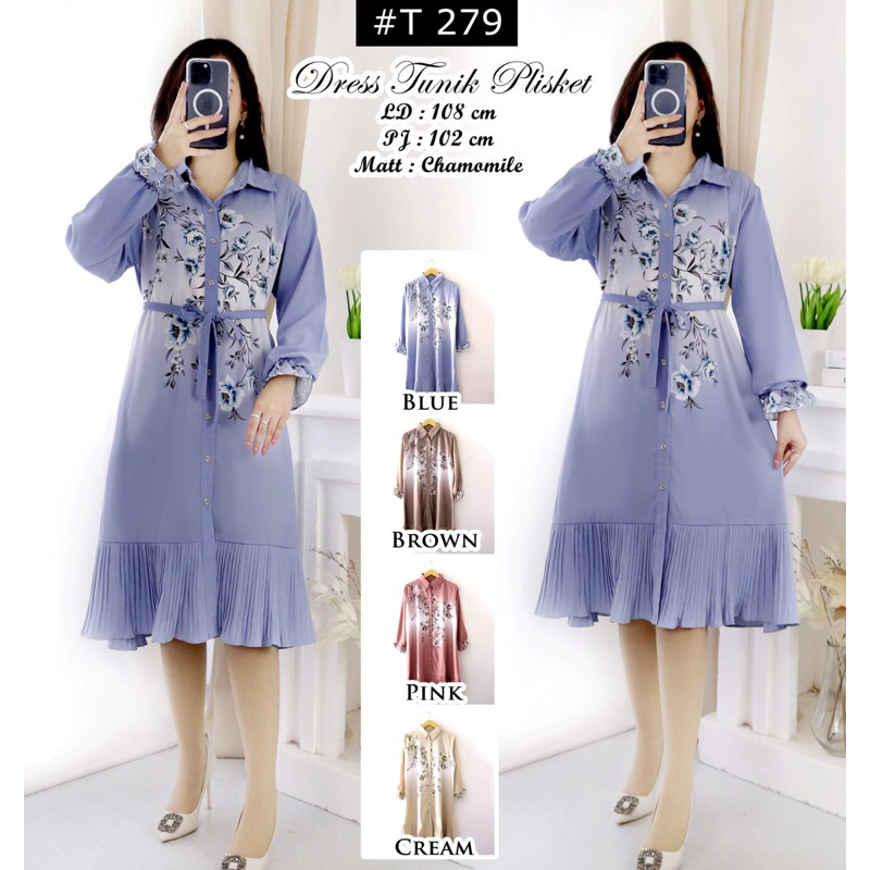 Jual #D02 Drees Wanita Bunga Plisket Import | Shopee Indonesia