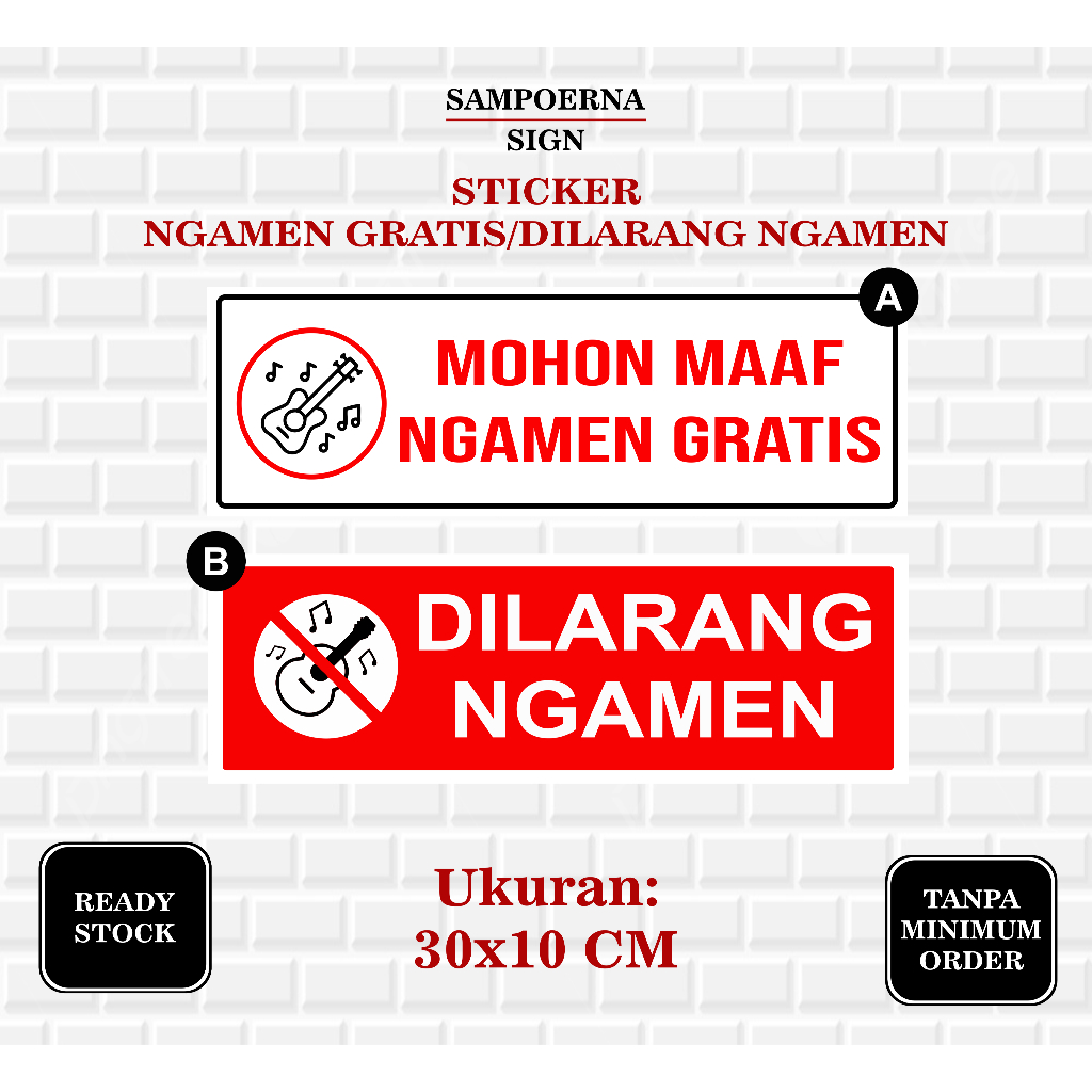 Jual Stiker Dilarang Ngamen / Stiker Pengamen dilarang Masuk / Sticker ...