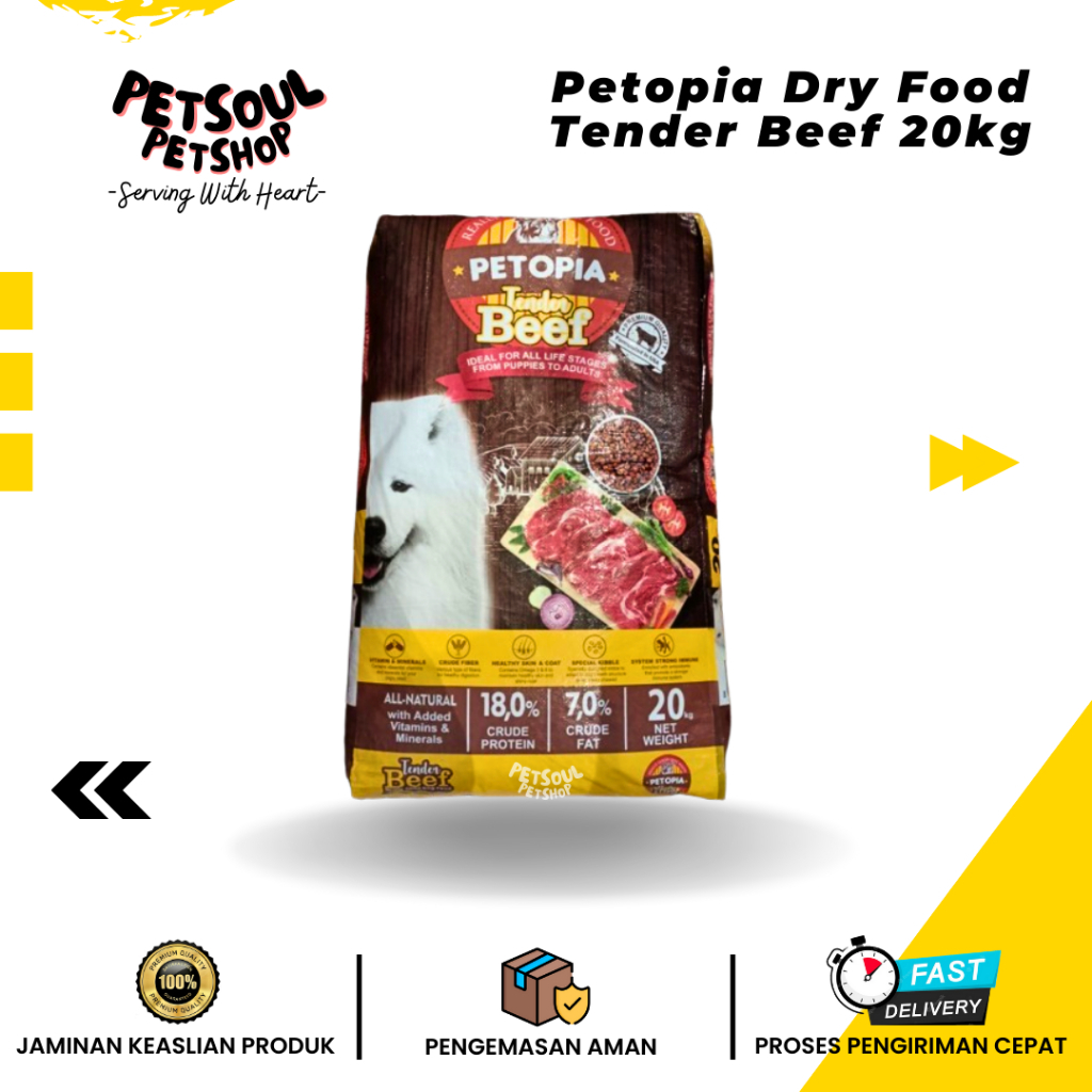 Jual Petopia Dry Food Tender Beef 20 Kg / Dog Food Makanan Anjing (BY ...