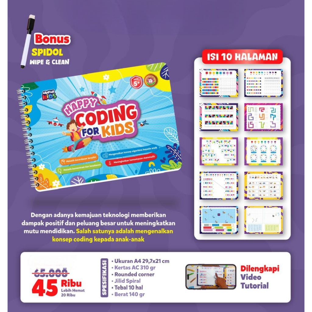 Jual [AHC] Buku Asah Otak Anak - Happy Coding For Kids , Coding Untuk ...