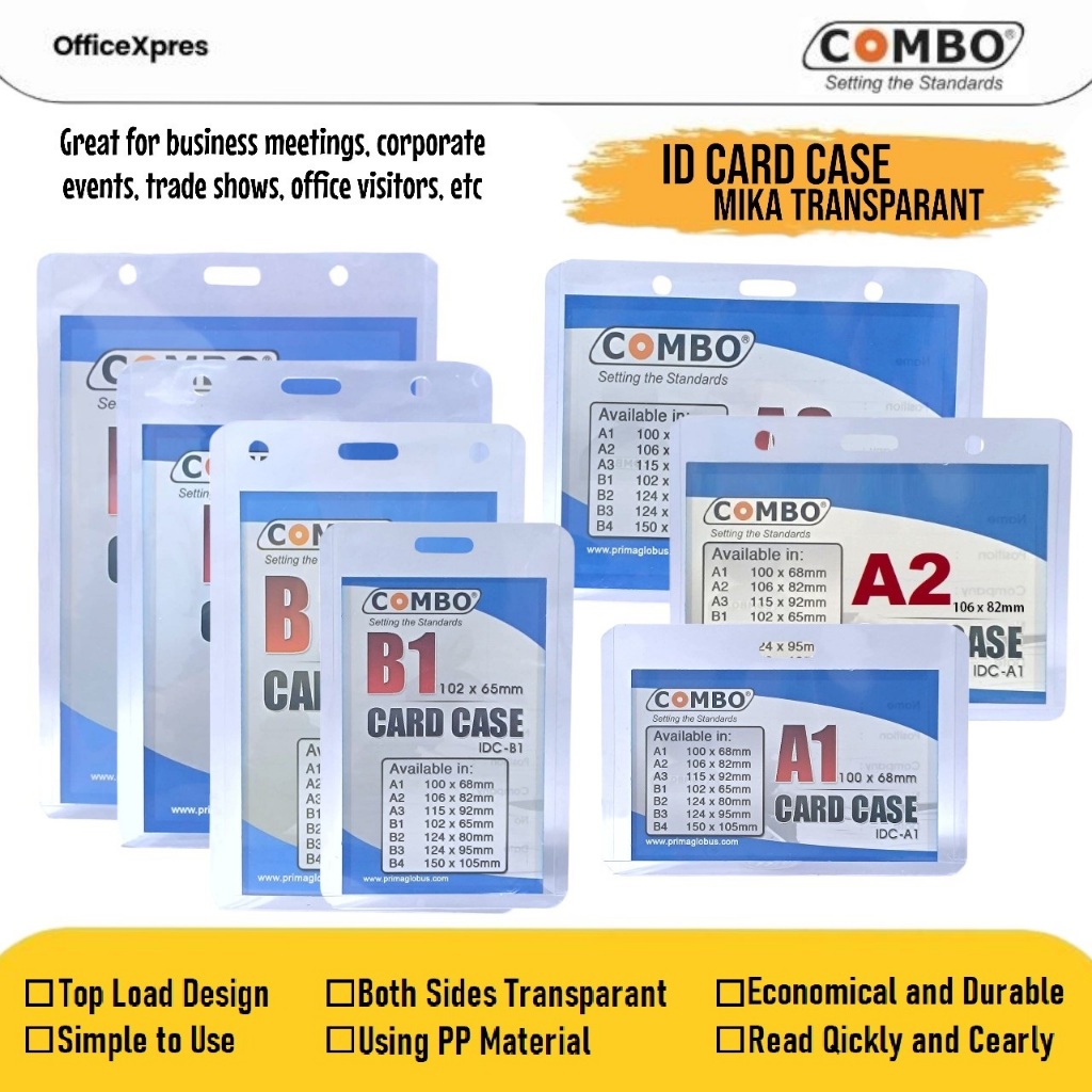 Jual ID Card Case Plastik / Casing ID Card Transparant / Tempat Kartu Plastik Bening / Name Tag ...