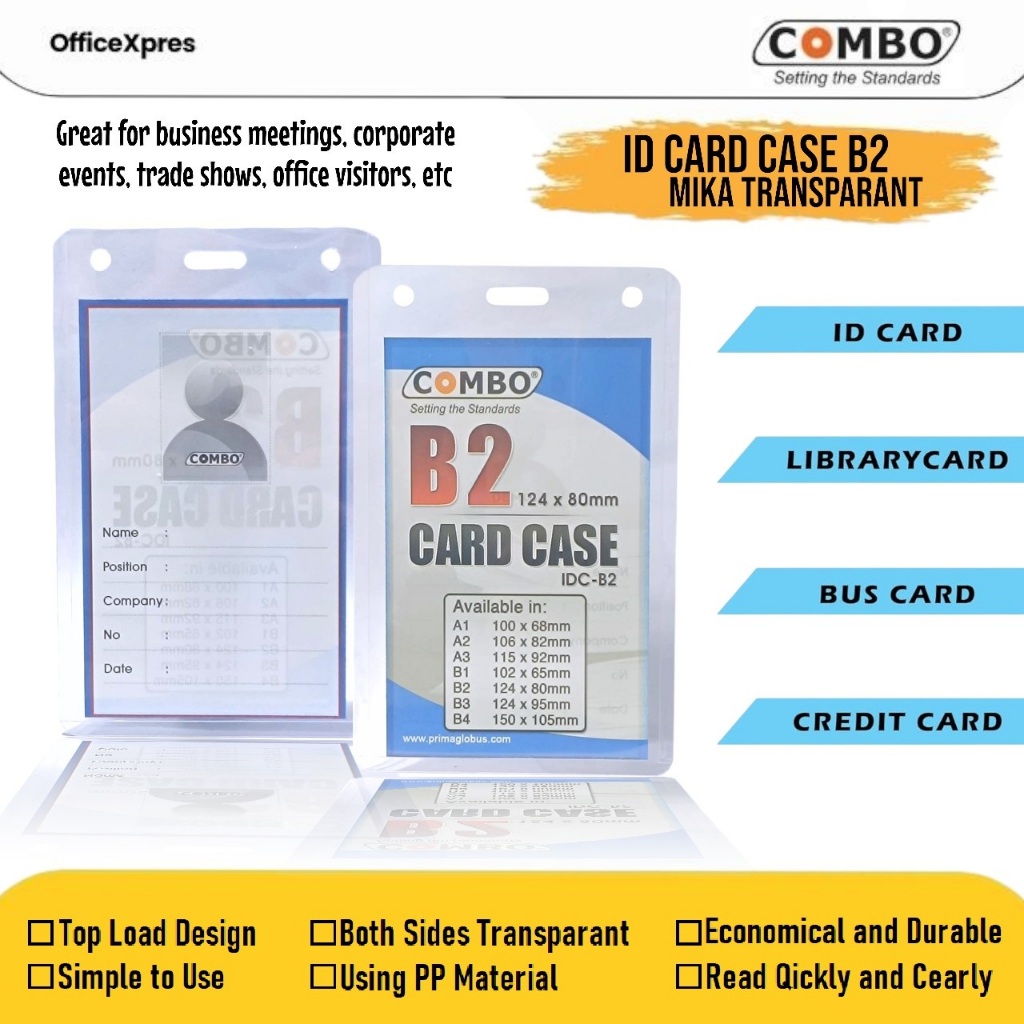 Jual ID Card Case Plastik B2 / Casing ID Card Transparant 124x80mm ...