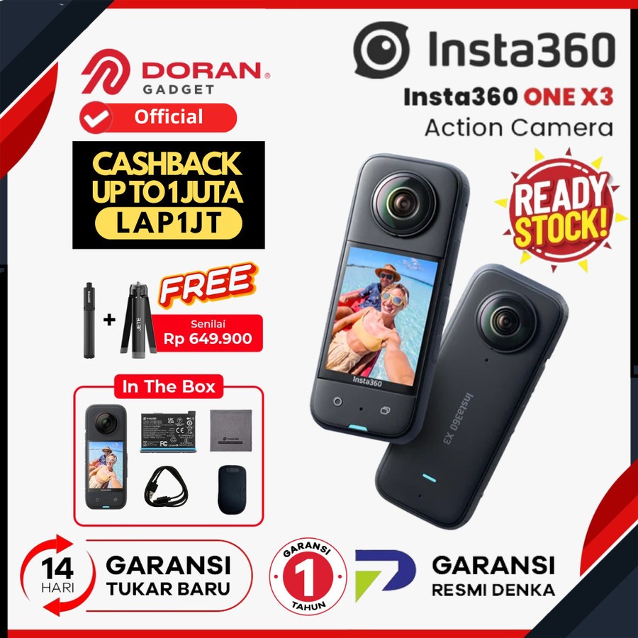 Jual Insta360 X3 Action Camera Insta 360 ONE X3 Action Cam Original ...