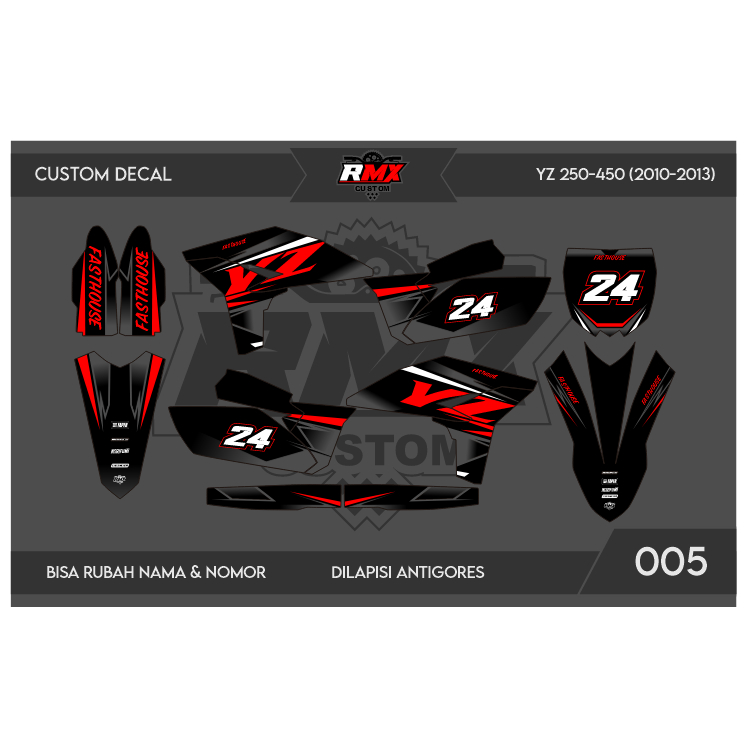 Jual DECAL STICKER YZ 250 (005) DEKAL STIKER YZ 250F FULLBODY 2010 2011 ...