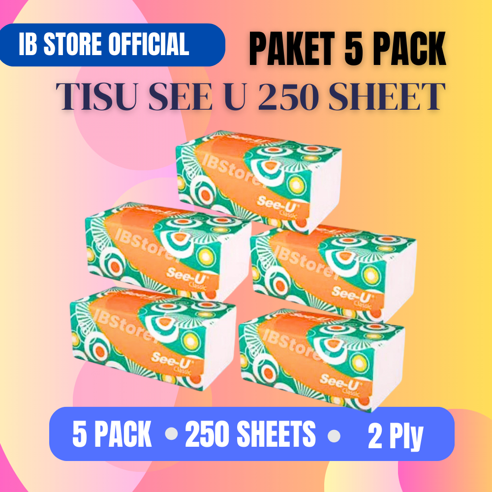 Jual ( PAKET 5pcs ) Tissue Murah SEE U Facial 250 sheets 2 ply Tisu ...