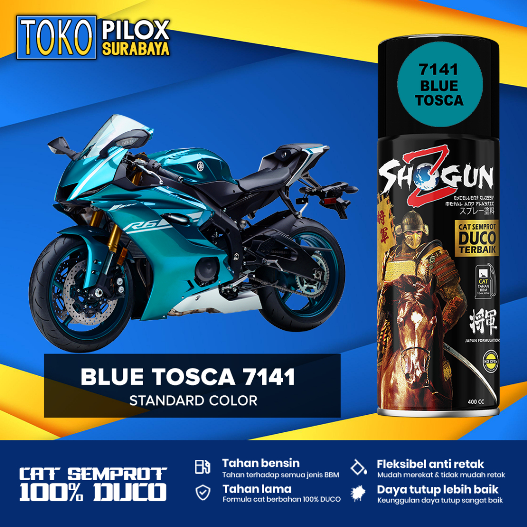 Jual Cat Semprot Pilox Hijau Tosca Glossy - Shogun Z Duco Blue Tosca ...