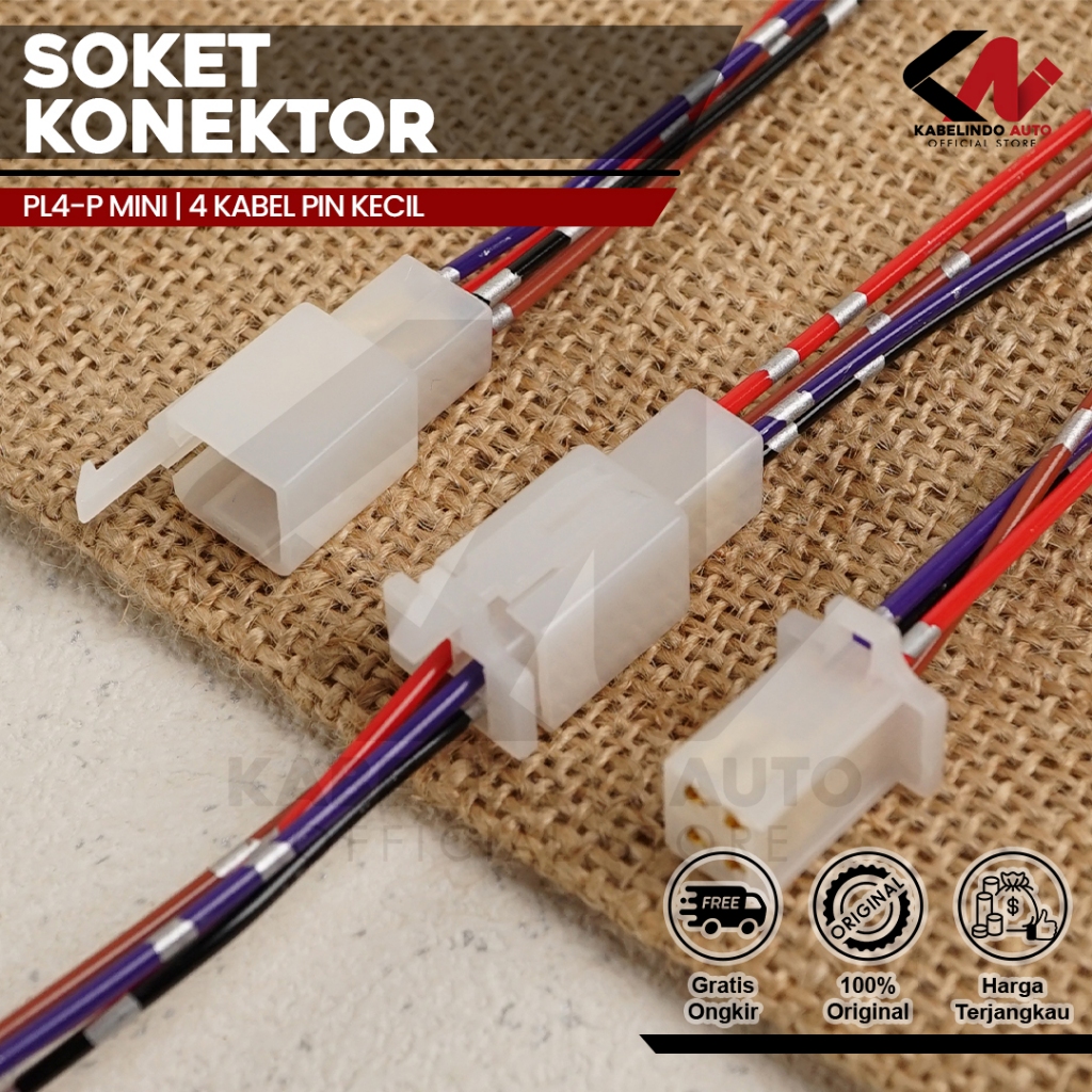 Jual Soket Sambung 4 Pin Kecil / Mini Socket Kabel Konektor Mobil Motor ...