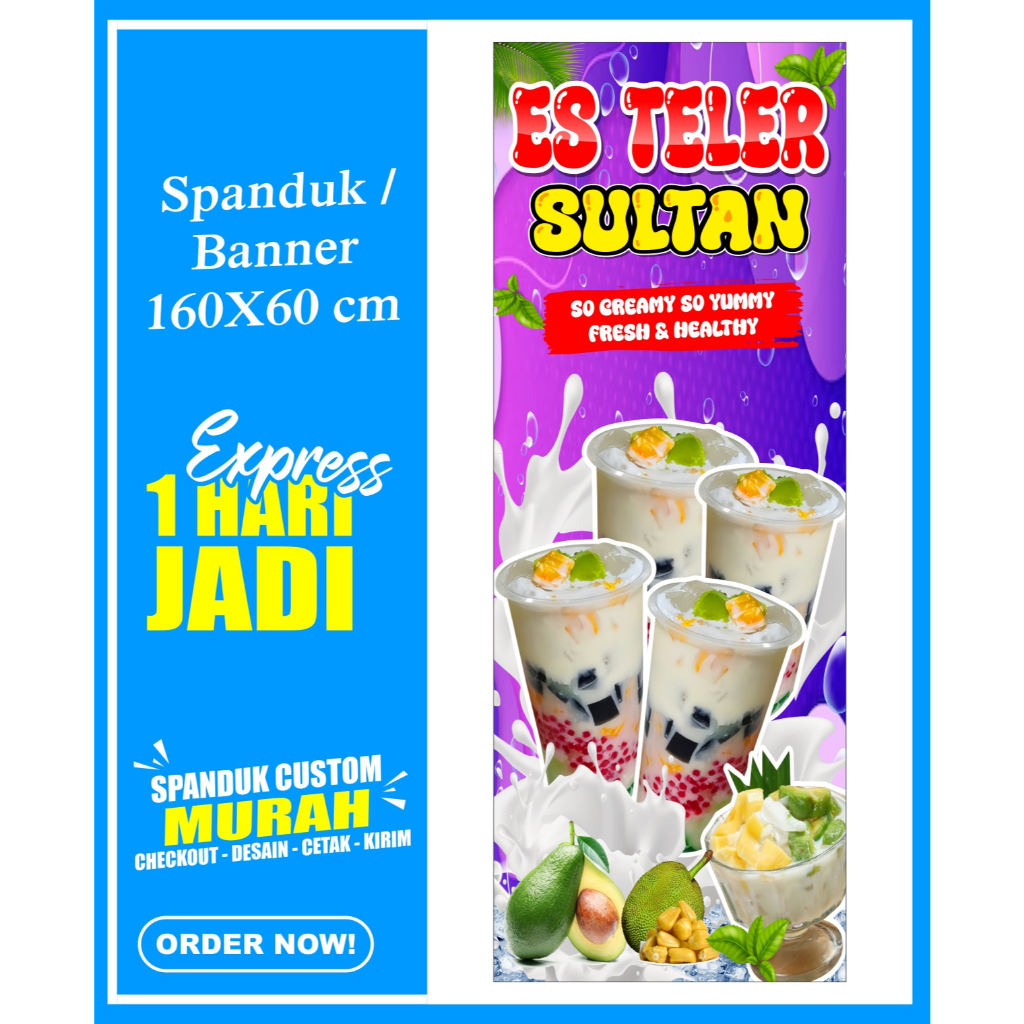 Jual BANNER / SPANDUK ES TELER SULTAN VIRAL 60 X 160 / Banner ES TELER ...