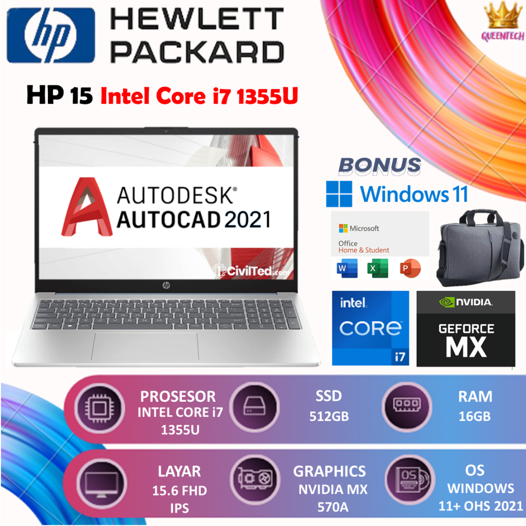 Jual Hp 15 Intel Core i7 1355U NVIDIA MX570A-2GB [16GB/512GB] Windows ...