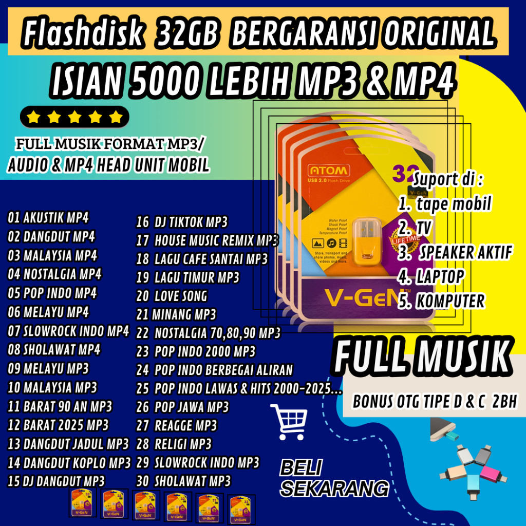 Jual FLASHDISK V-GEN 32GB BISA UNTUK AUDIO TAPE MOBIL FLASHDISK VIRAL | Shopee Indonesia