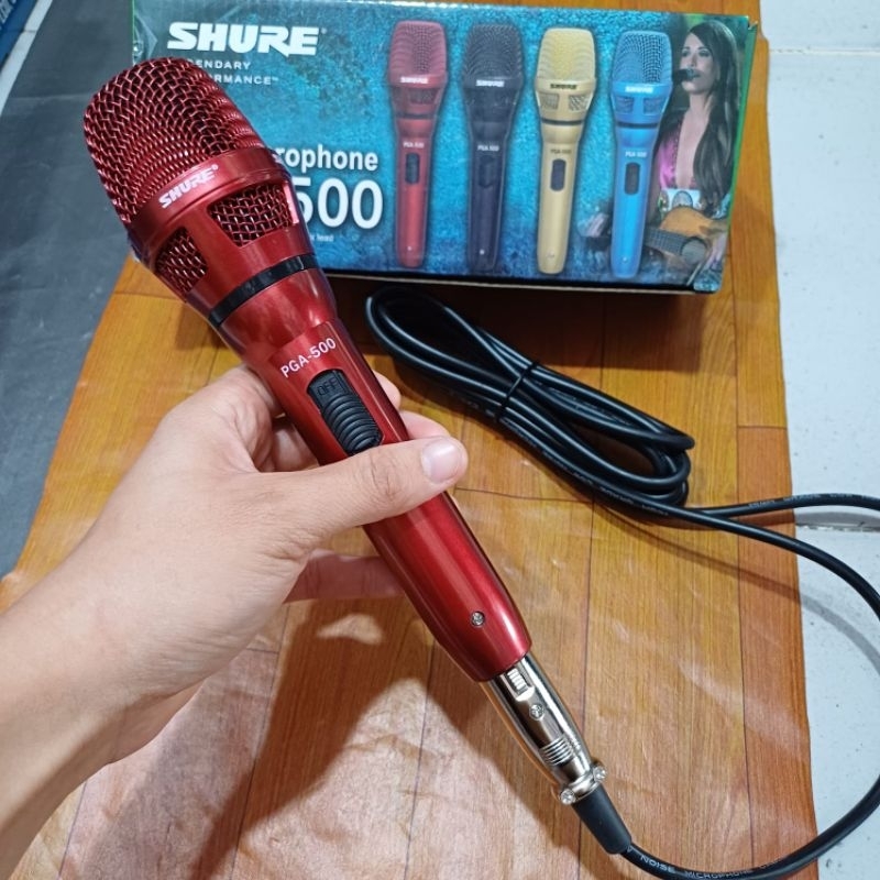 Jual Mic kabel shure PGA 500 merah biru hitam gold | Shopee Indonesia