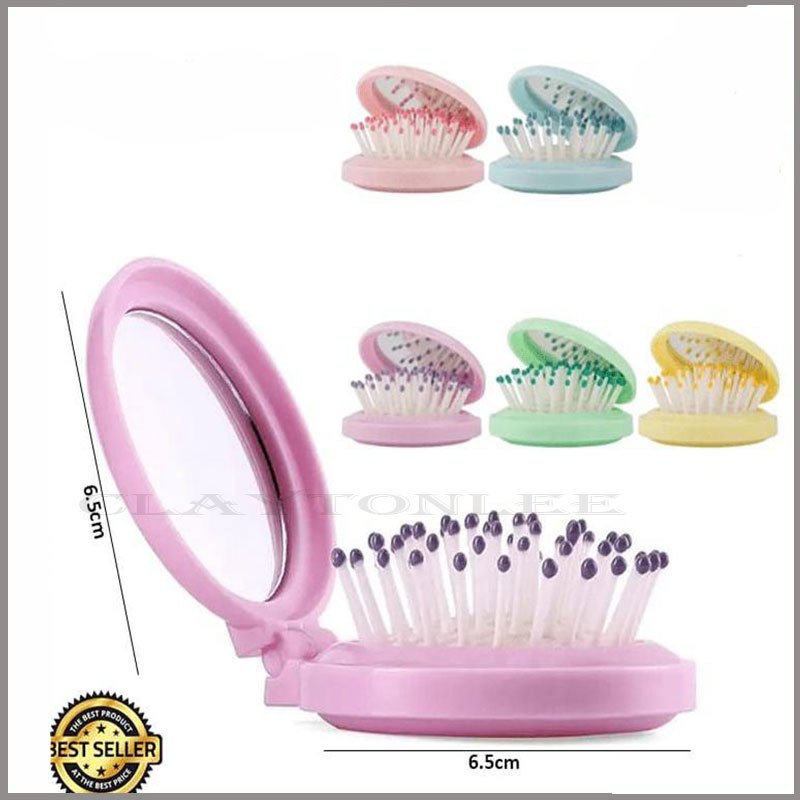 Jual Cermin Kaca + SIsir Lipat Bulat Mini Warna Unik | Shopee Indonesia