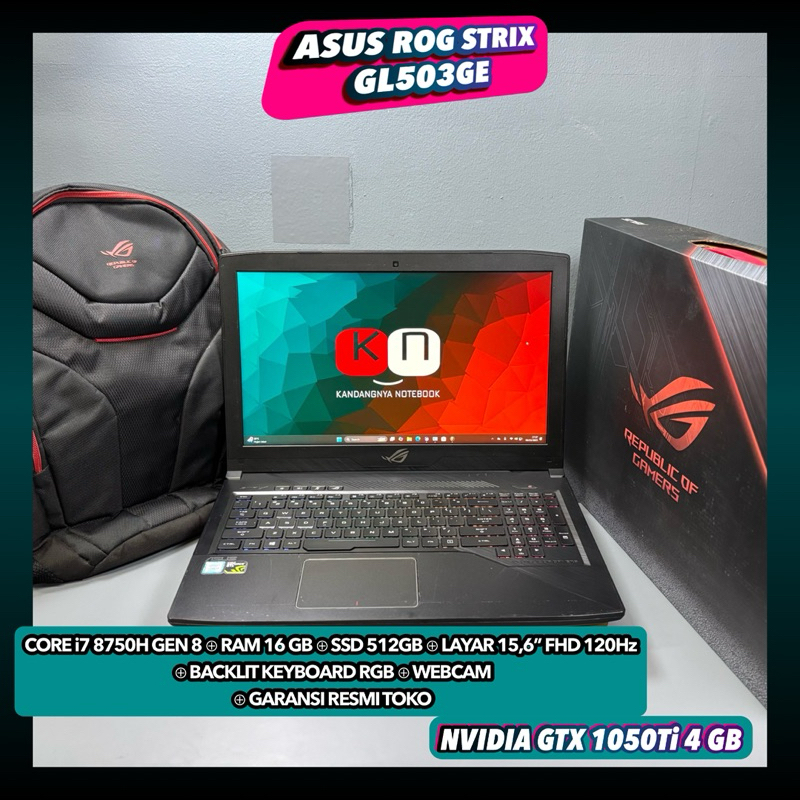 Jual Asus Rog Strix GL503GE i7 8750H Nvidia GTX 1050Ti 4GB | Shopee ...