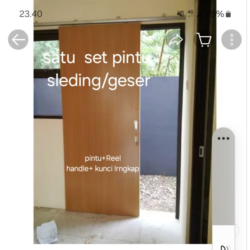 Jual SATU SET PINTU SLEDING/PINTU GESER pintu+reel+handle+kunci ...