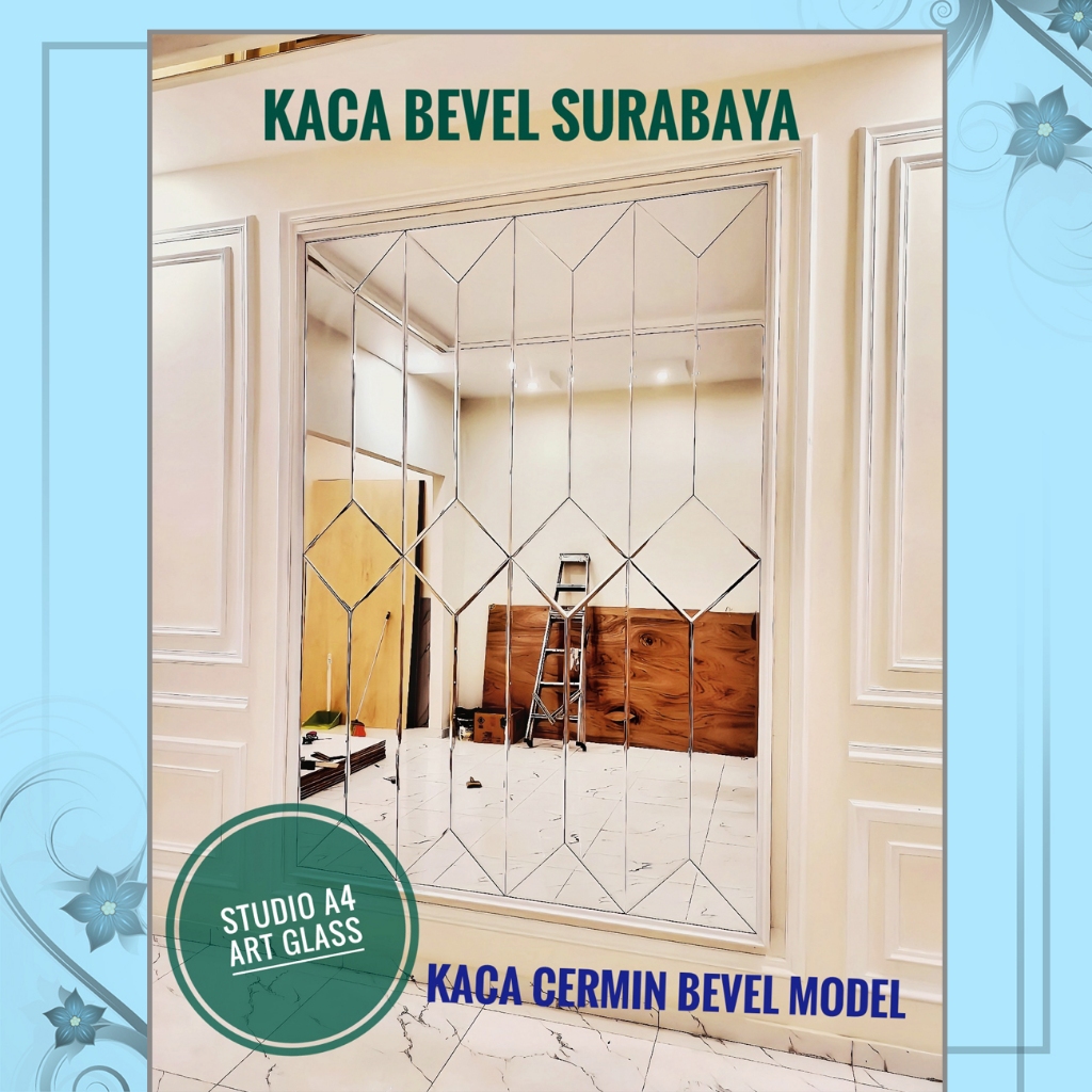 Jual KACA CERMIN BEVEL MODEL Lebar169,5 CM X Tinggi 239 CM 5 MM 1 CM ...