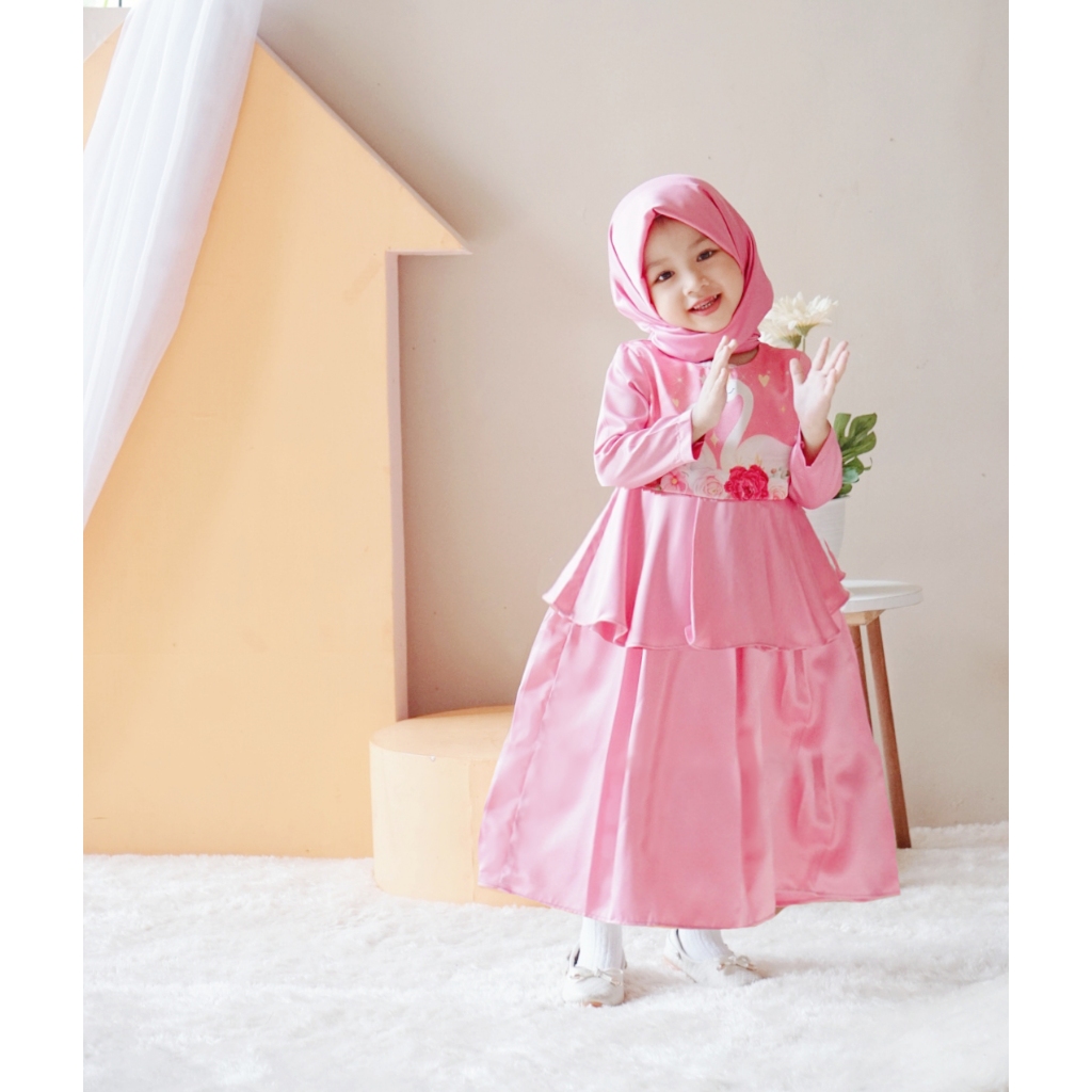 Jual [ PRINCES WARDROBE ] 2-7T Fatila Gamis Satin Unicorn Perempuan ...