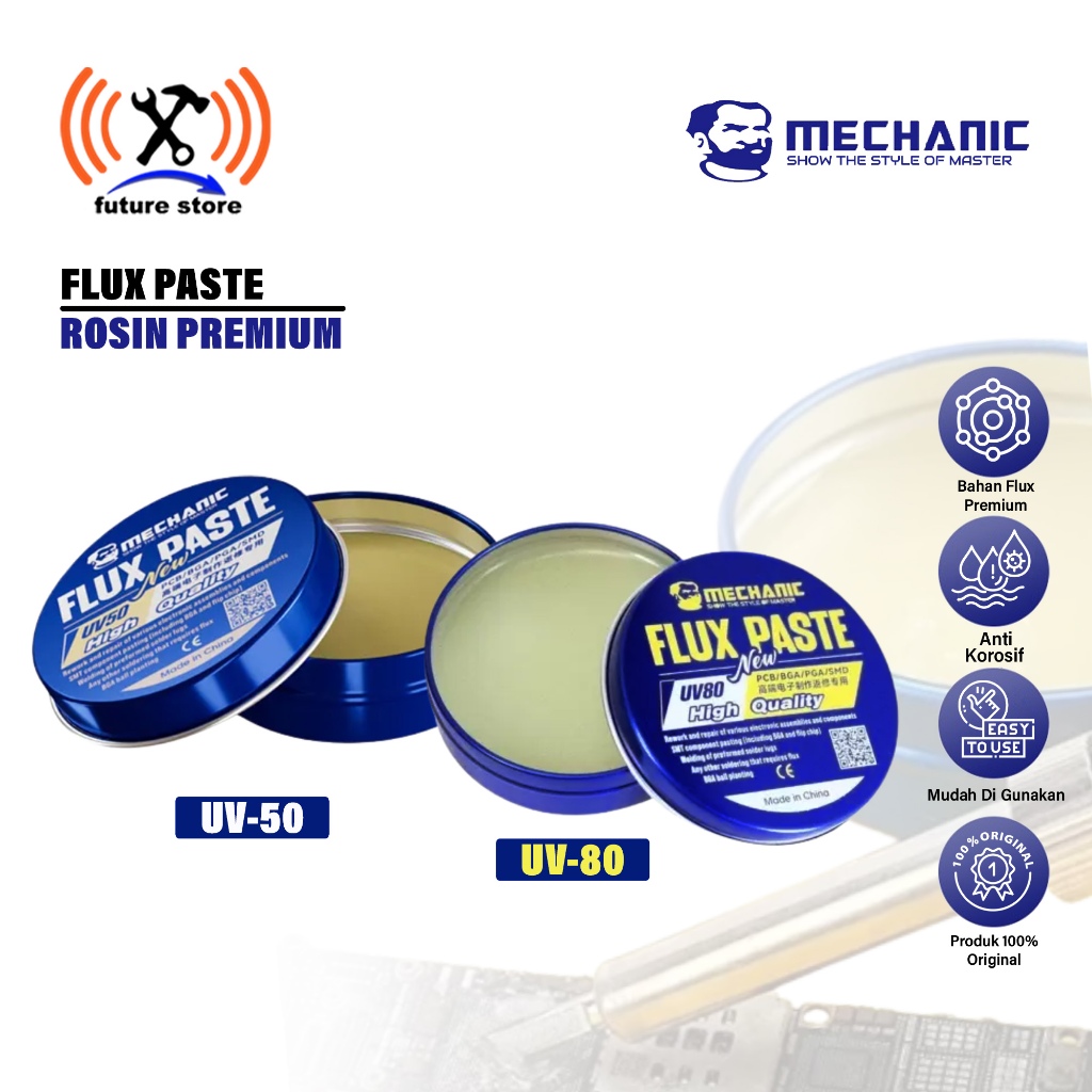 Jual Mechanic RMA-UV50/RMA-UV80 Flux Solder Solder Paste Minyak Solder Flux Paste Kaleng ...